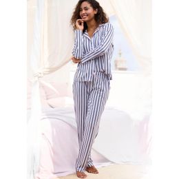s.Oliver Pyjama Set, 2 tlg. im klassischen Stil schwarz - weiß - gestreift 32/34 32/34 Langer Pyjama im klassischem Design