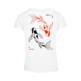 F4NT4STIC Ladies Box T-Shirt Koi Karpfen Japan in weiß | Gr.: L