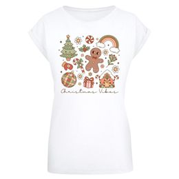 F4NT4STIC T-Shirt Weihnachten Vibes Cozy Cute Winter in wei&szlig; | Gr.: M