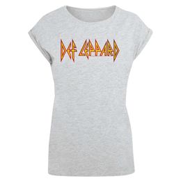 F4NT4STIC Extended Shoulder T-Shirt Def Leppard Shatter Logo in grau meliert | Gr.: XL