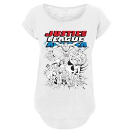 F4NT4STIC Long Cut T-Shirt DC Comics Justice League Superhelden in wei&szlig; | Gr.: L