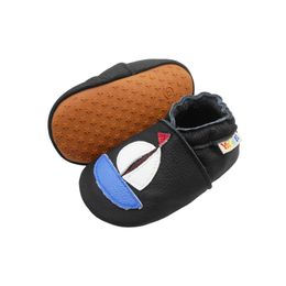 Yihakids Baby Leder Krabbelschuhe,mit rutschfester harter Sohle-Segelboot - Muster | Gr.: 20/21