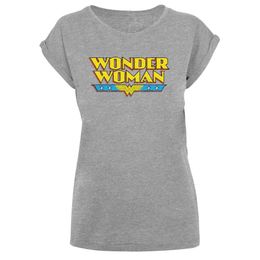 F4NT4STIC T-Shirt DC Comics Superhelden Wonder Woman Crackle Logo in grau meliert | Gr.: XS