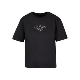 Miss Tee T-Shirt 'Angels Club' Damen Gr&ouml;&szlig;e S lila / schwarz / wei&szlig;