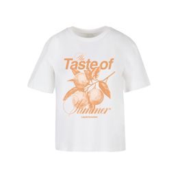 Miss Tee T-Shirt 'The Taste Of Summer' Damen Gr&ouml;&szlig;e XXL mandarine / wei&szlig;
