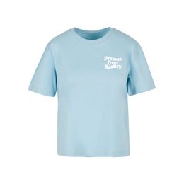 Mister Tee T-Shirt 'Dreams Over Reality' Damen Gr&ouml;&szlig;e XS hellblau / wei&szlig;