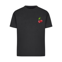 Merchcode T-Shirt 'Cherries 2' Damen Gr&ouml;&szlig;e L gr&uuml;n / rot / schwarz