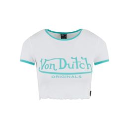 Von Dutch Originals Shirt 'Ami' Damen Gr&ouml;&szlig;e M t&uuml;rkis / wei&szlig;