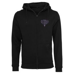 Mister Tee Sweatjacke 'Safely Guarded' Herren Gr&ouml;&szlig;e XL grau / dunkelgrau / lila / schwarz