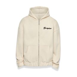 Dropsize Sweatjacke 'Dream Without Fear' Herren Gr&ouml;&szlig;e XXL beige / schwarzmeliert