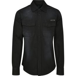 Brandit Button Up Shirt 'Hardee' male size XL Black denim