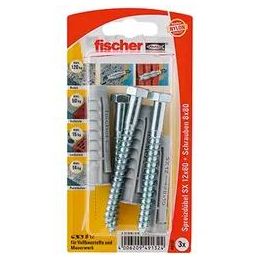 Fischer 3x D&uuml;bel SX 12x60 S mit Schraube - 49132 Auslauf