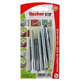 Fischer 4x Universald&uuml;bel UX 10 x 60 mm S mit Schraube - 77857