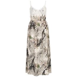 Cloud5ive Kleid Damen Gr&ouml;&szlig;e 34 beige / hellbeige / gr&uuml;n / schwarz Sommerkleid