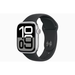 Apple Watch Series 10 (2024) GPS 46 mm - Aluminium Silber - Sportarmband Schwarz