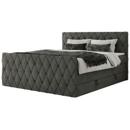 H&ouml;ffner Boxspringbett mit Bettkasten Miren King Duo grau Ma&szlig;e (cm): B: 121 H: 110 &raquo; H&ouml;ffner