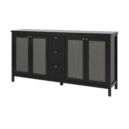 Höffner Sideboard Corbara ¦ schwarz ¦ Maße (cm): B: 180 H: 90 T: 40.0 » Höffner