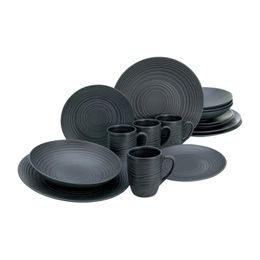 Creatable Kombiservice Lava Stone schwarz Steinzeug/Steingut Maße (cm): B: 43 H: 37 » Höffner