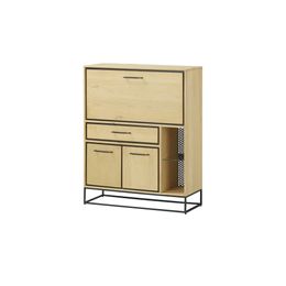 Höffner Homeoffice-Schrank Winchester ¦ holzfarben ¦ Maße (cm): B: 100 H: 125 T: 39.0 » Höffner