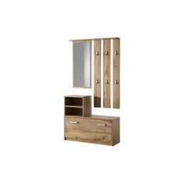 Selsey Garderobenset &brvbar; holzfarben &brvbar; Ma&szlig;e (cm): B: 85 H: 160 &raquo; H&ouml;ffner
