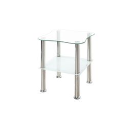 Höffner Beistelltisch Hanau ¦ transparent/klar ¦ Maße (cm): B: 40 H: 47 T: 40.0 » Höffner