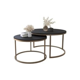 Selsey Couchtisch 2er Set Bello schwarz Ma&szlig;e (cm): H: 46 &Oslash;: 80 &raquo; H&ouml;ffner