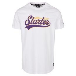 Starter Black Label T-Shirt Herren Gr&ouml;&szlig;e M limone / dunkellila / wei&szlig;