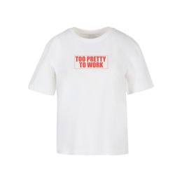 Miss Tee Shirt 'Too Pretty To Work' Damen Gr&ouml;&szlig;e XXL rot / wei&szlig;