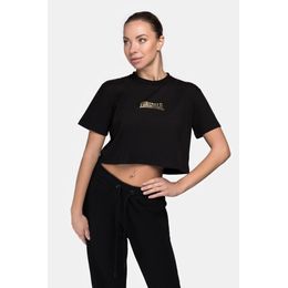 Lonsdale Shirt 'Aultbea' Damen Gr&ouml;&szlig;e XS gold / schwarz
