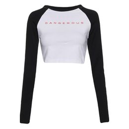 Dangerous Dngrs T-Shirt 'Dangerous' Damen Gr&ouml;&szlig;e L rot / schwarz / wei&szlig;