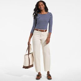 LANDS' END Barrel-Chinos High Waist, Damen,  Wei&szlig;, Baumwolle/Elasthan, by Lands' End