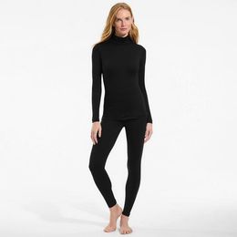 LANDS' END Stretch-THERMASKIN-Oberteil mit Rollkragen, Damen,  Schwarz, Elasthan/Polyester-Mischung, by Lands' End