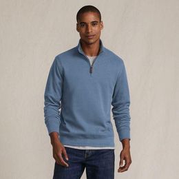 LANDS' END Rei&szlig;verschluss-Pullover aus Bedford-Ripp, Herren,  Blau, Baumwolle, by Lands' End