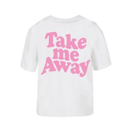 Miss Tee Shirt 'Take Me Away' Damen Gr&ouml;&szlig;e S rosa / wei&szlig;