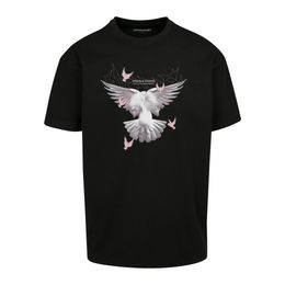 MT Upscale T-Shirt 'Doves' Herren Gr&ouml;&szlig;e S grau / rosa / schwarz / wei&szlig;
