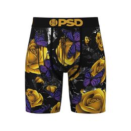 PSD Boxershorts 'Golden Flight' Herren Gr&ouml;&szlig;e L safran / anthrazit / lila / schwarz