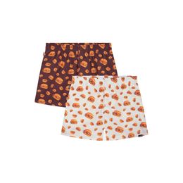 Pockies Boxershorts Herren Gr&ouml;&szlig;e M rostbraun / orange / bordeaux / wei&szlig;