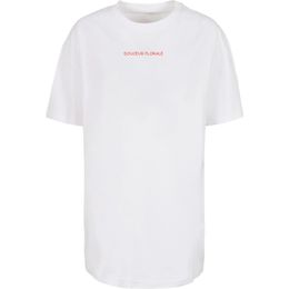 Merchcode T-Shirt 'Douceur Florale' Damen Gr&ouml;&szlig;e L hellorange / rosa / rot / wei&szlig;