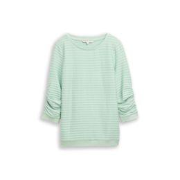 Tom Tailor Denim Damen Sweatshirt mit Streifenmuster, gr&uuml;n, Gestreift, Gr. XXL