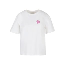 Miss Tee T-Shirt 'Chasing Sunsets' Damen Gr&ouml;&szlig;e XXL pink / wei&szlig;