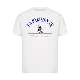 Merchcode T-Shirt 'Minnie La Parisienne' Damen Gr&ouml;&szlig;e L blau / rot / schwarz / wei&szlig;