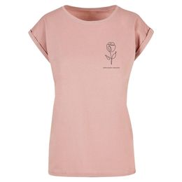 Merchcode T-Shirt 'Spring - Tulip Flower' Damen Gr&ouml;&szlig;e 5XL pastellpink / schwarz