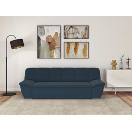 3-Sitzer DOMO collection "Splash, moderne Steppung im Sitz und R&uuml;cken, komfortabel", blau (dunkelblau), B:232cm H:76cm T:96cm, 100% Polyester, Sofas, flache Armlehnen zum Entspannen