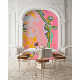 Livingwalls Vliestapete LIVING WALLS "Fototapete Abstrakt Pink Bunt – Pop-Art Design", pink, B:2,7m H:0,02m L:4m, Vlies, Tapeten