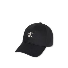 Baseball Cap Calvin Klein "MONOGRAM EMBROIDERY BASEBALL CAP", Damen, schwarz, Web, Baumwolle, unifarben, Caps, Mit festem Schirm
