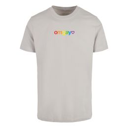 T-Shirt MisterTee "MisterTee OMGay Rainbow Pride Tee", Damen, Gr. L, lightasphalt, 100% Baumwolle, bedruckt, normal, Rundhals, Shirts T-Shirt
