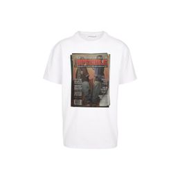 T-Shirt "Upscale by Mister Tee M&auml;nner Upscale Magazine Oversize Tee", Damen, Gr. M, wei&szlig;, 100% Baumwolle, UPSCALE BY MISTER TEE, unifarben, oversize, Rundhals, Shirts T-Shirt