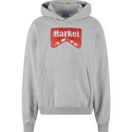 Market Sweatshirt 'Bullrider' Herren Gr&ouml;&szlig;e M graumeliert / rot / schwarz