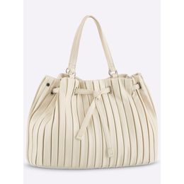 Handtasche Heine, Damen, Gr. B/H/T: 40cm x 26cm x 13cm, sand, Viskosemischung, unifarben, Taschen Handtasche