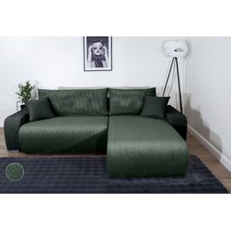 Ecksofa Collection AB, B:237cm H:41cm T:169cmgr&uuml;n, gr&uuml;n, 100%Polyester, Wohnzimmer, Sofas, "Pia, L-Form, Breite 237 cm, mit Schlaffunktion"